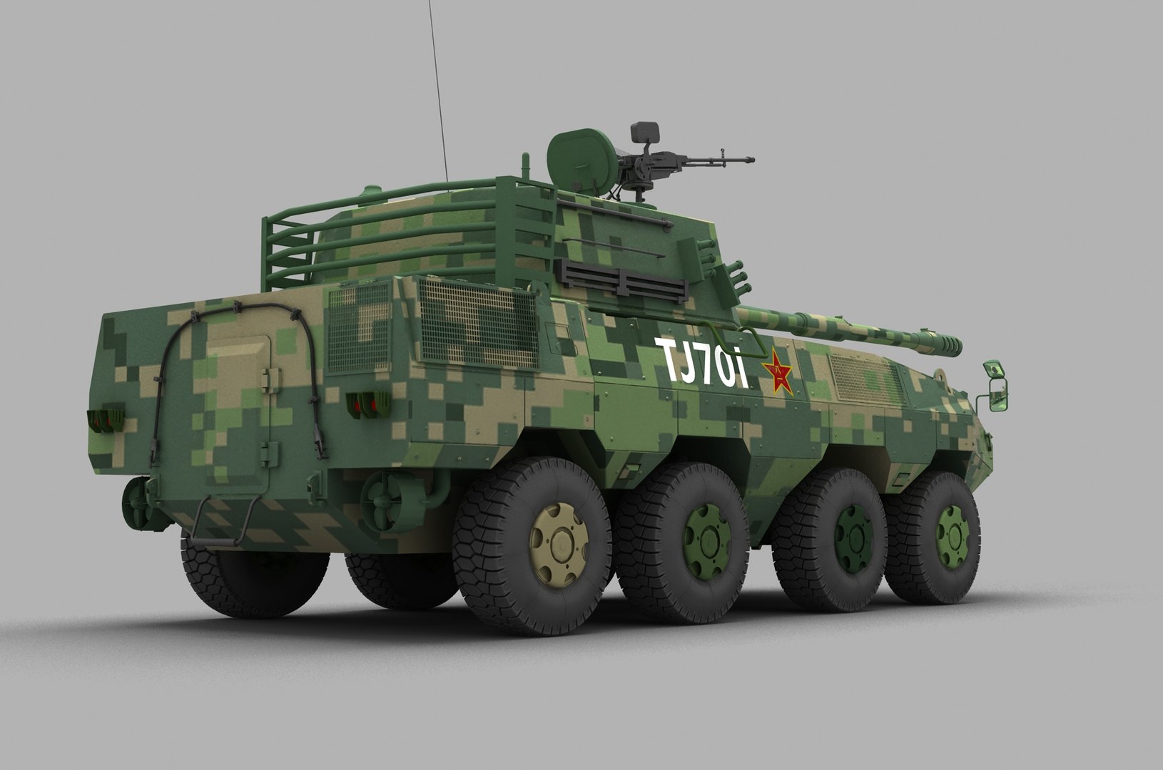 3D Model Pla Ztl11 Wheeled Assault - TurboSquid 1646175