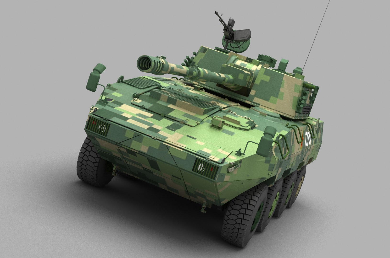 3D Model Pla Ztl11 Wheeled Assault - TurboSquid 1646175