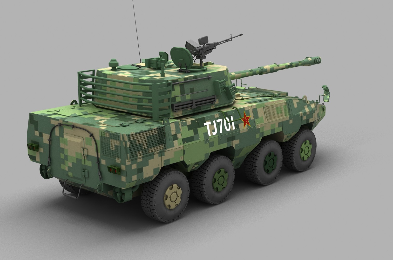 3D Model Pla Ztl11 Wheeled Assault - TurboSquid 1646175