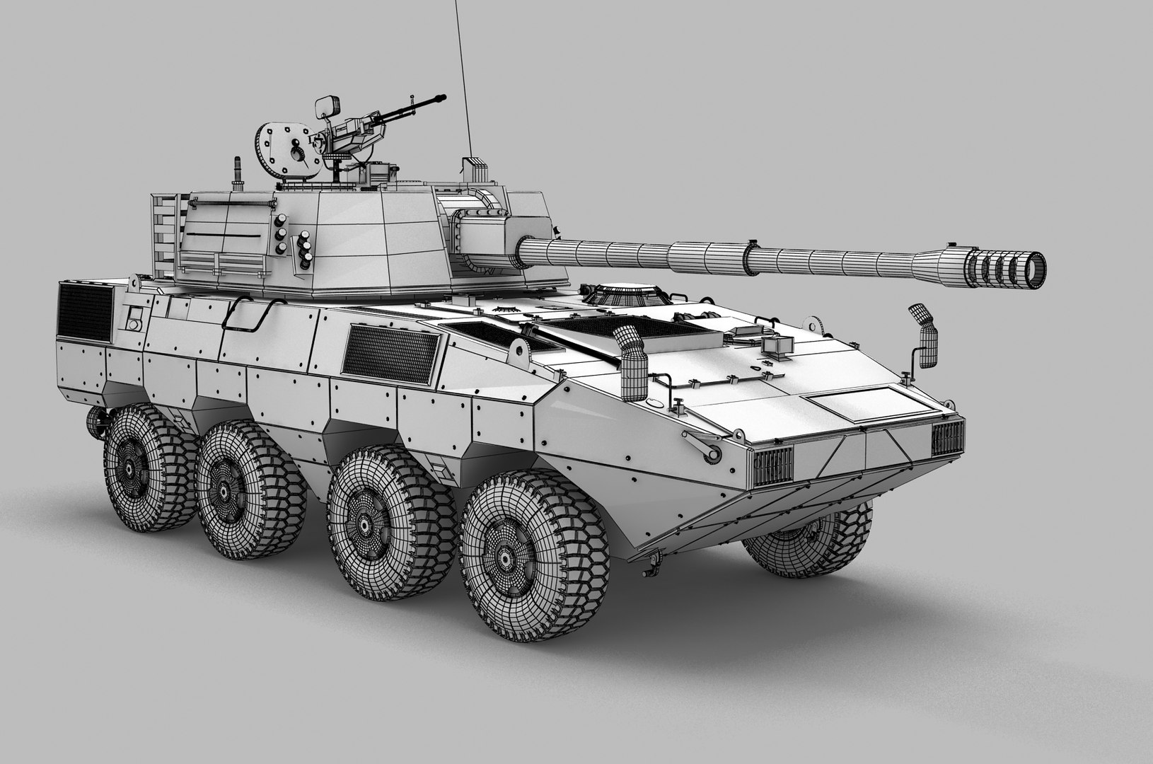 3D Model Pla Ztl11 Wheeled Assault - TurboSquid 1646175