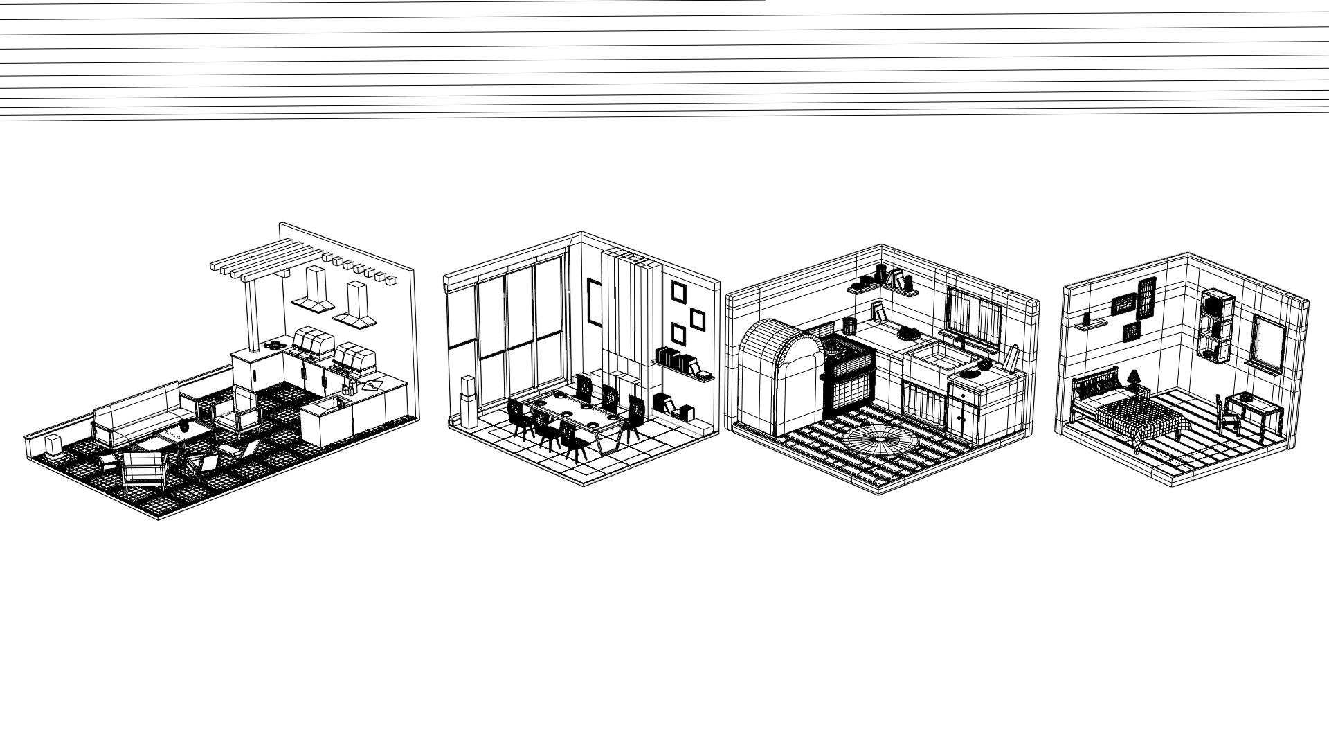 Free 3D Modern Home Interior 3D Model Pack - TurboSquid 2414242