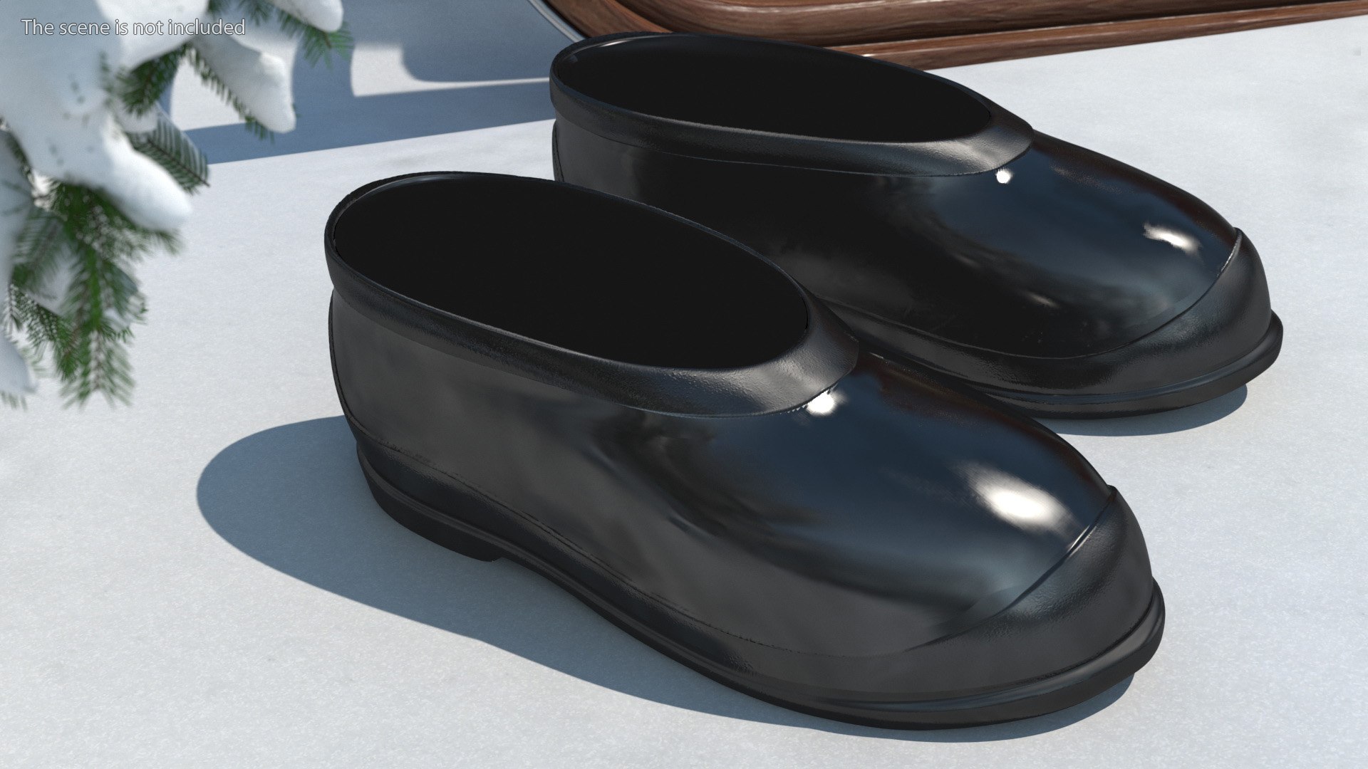 Rubber Waterproof Galoshes Black 3D - TurboSquid 1959584