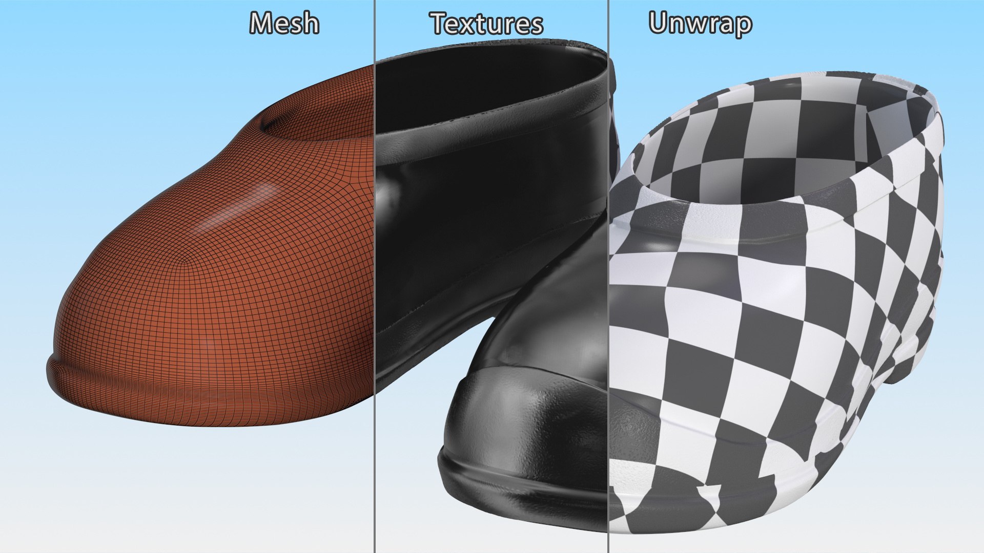 Rubber Waterproof Galoshes Black 3D - TurboSquid 1959584