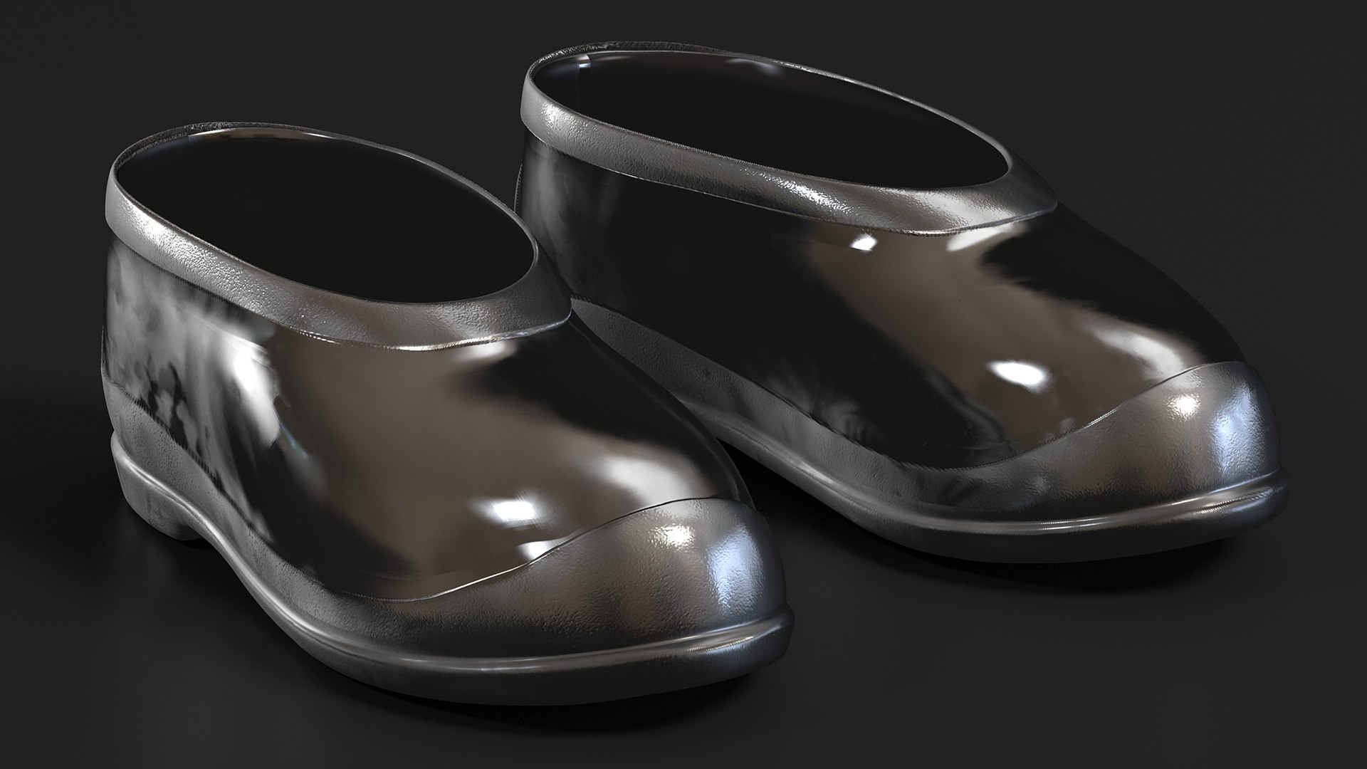 Rubber Waterproof Galoshes Black 3D - TurboSquid 1959584