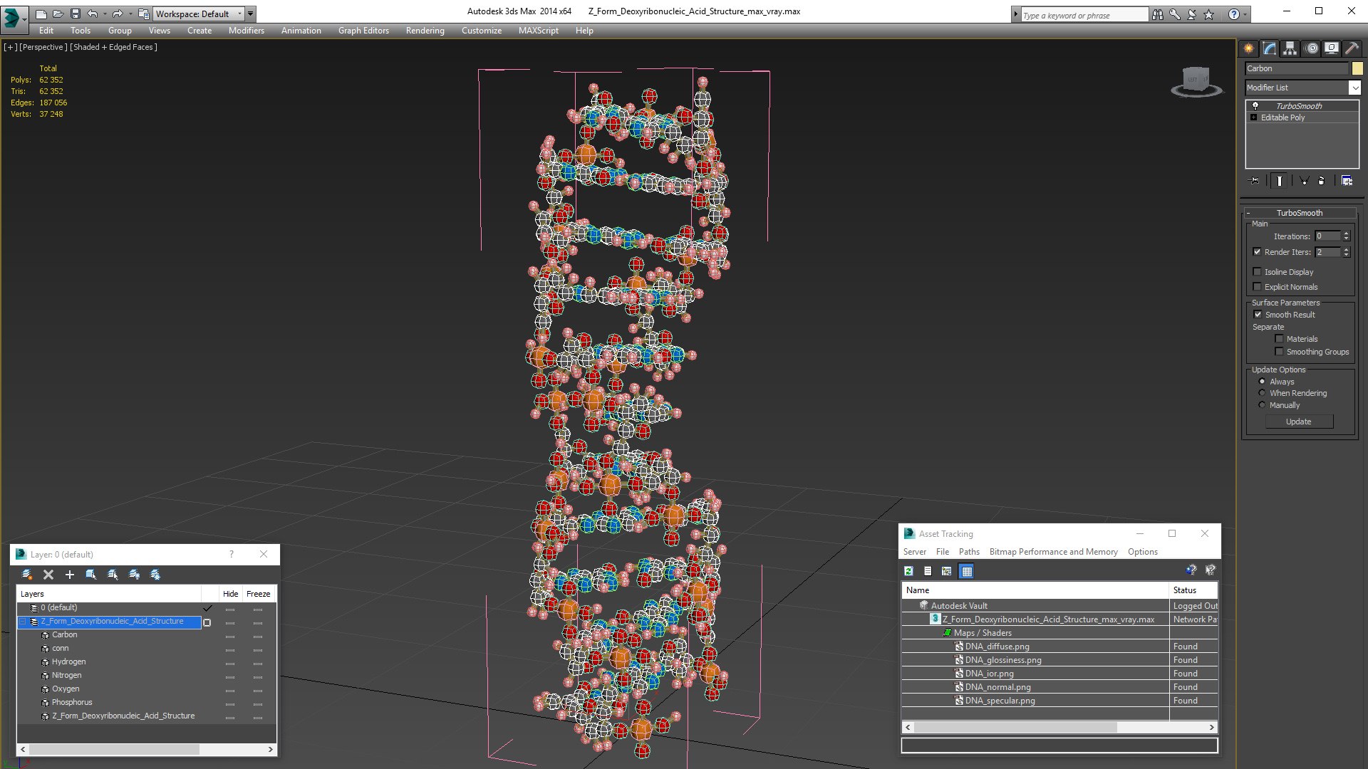 3D Z Form Deoxyribonucleic Acid Structure - TurboSquid 1836547
