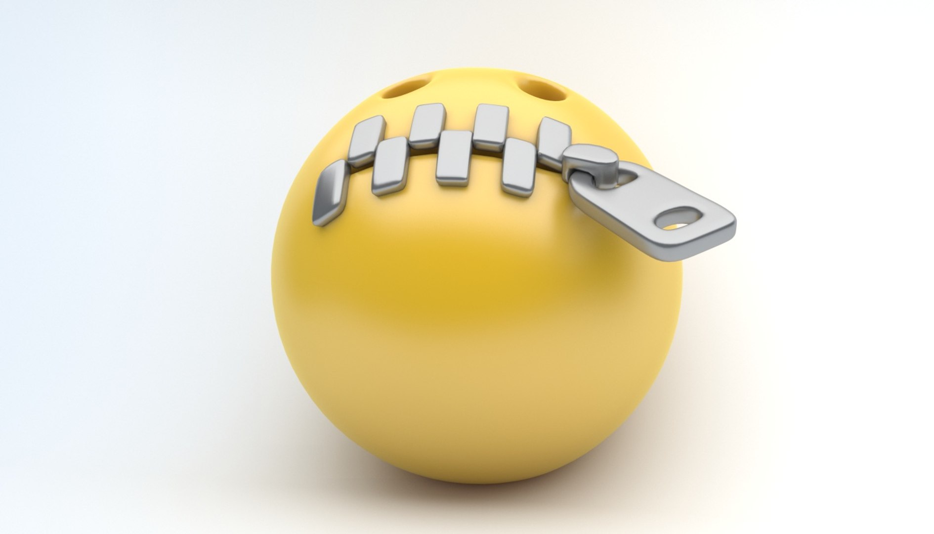 3d Emoji Close Mouth Model