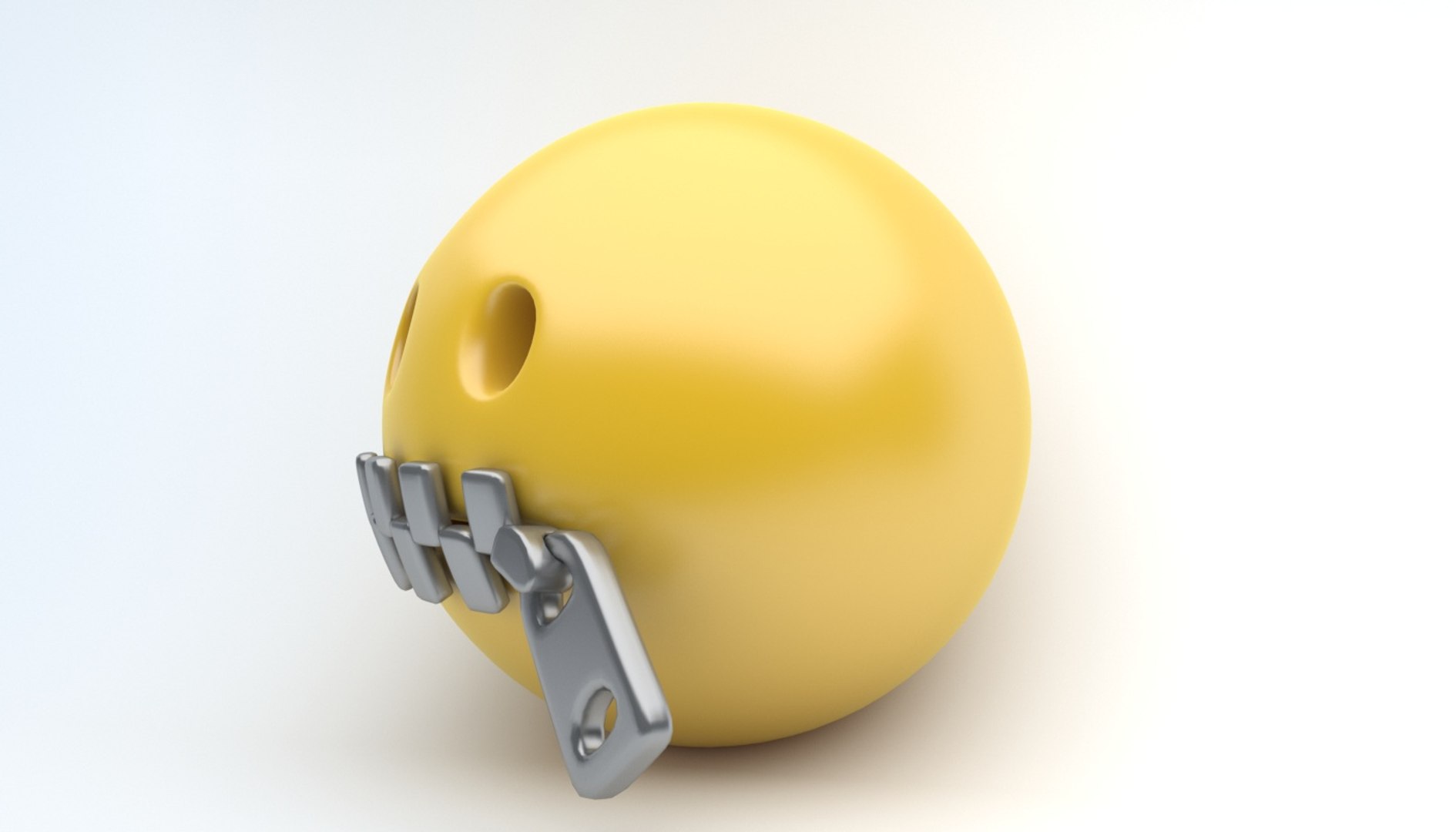 3d Emoji Close Mouth Model