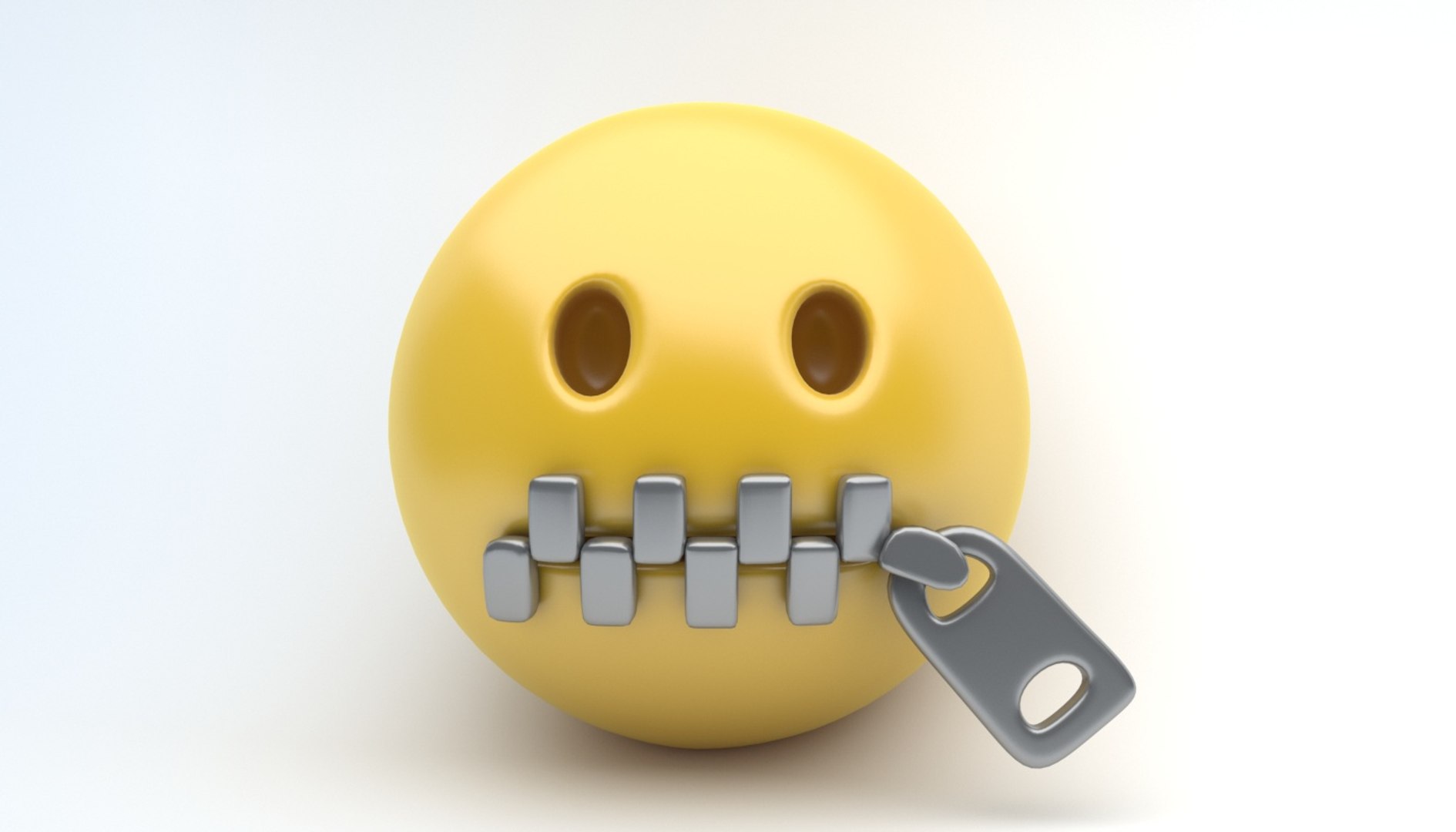 3d Emoji Close Mouth Model