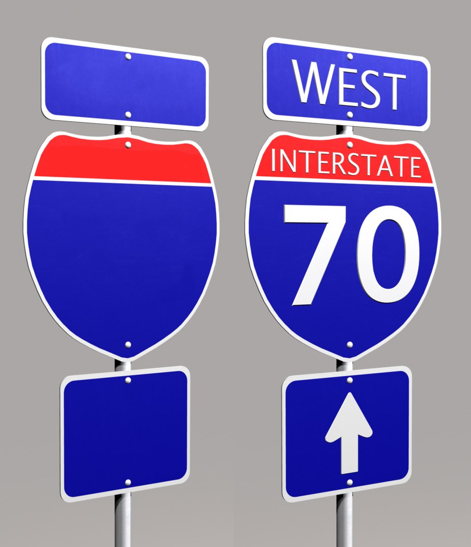 Street Sign Interstate 3d Model