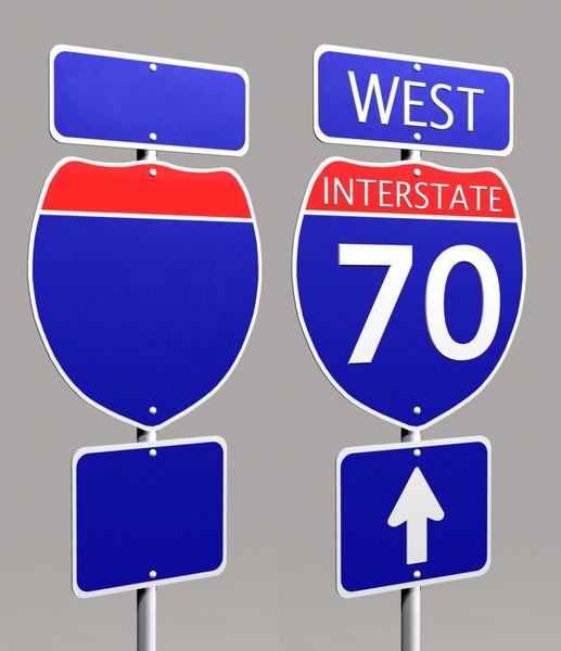 street sign interstate 3d model