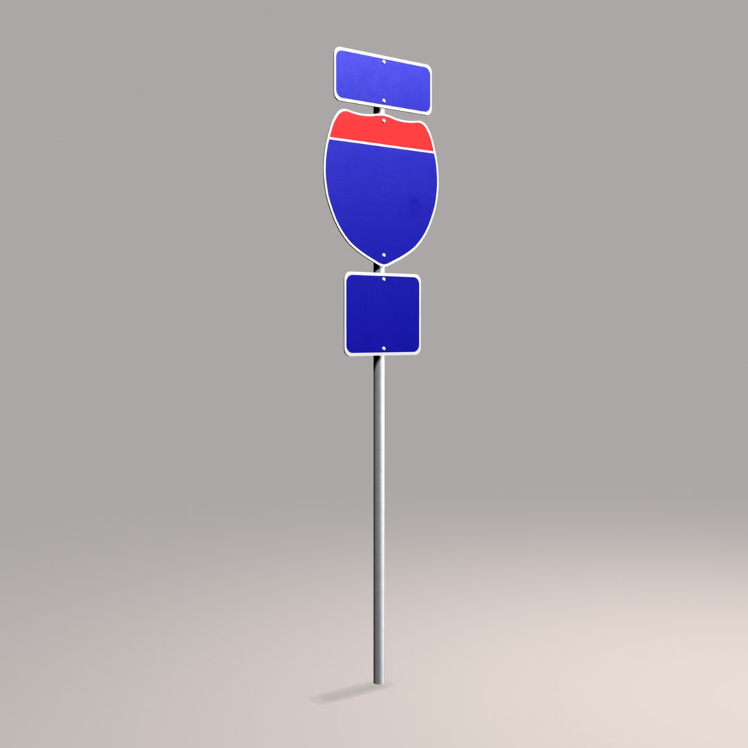 Street Sign Interstate 3d Model