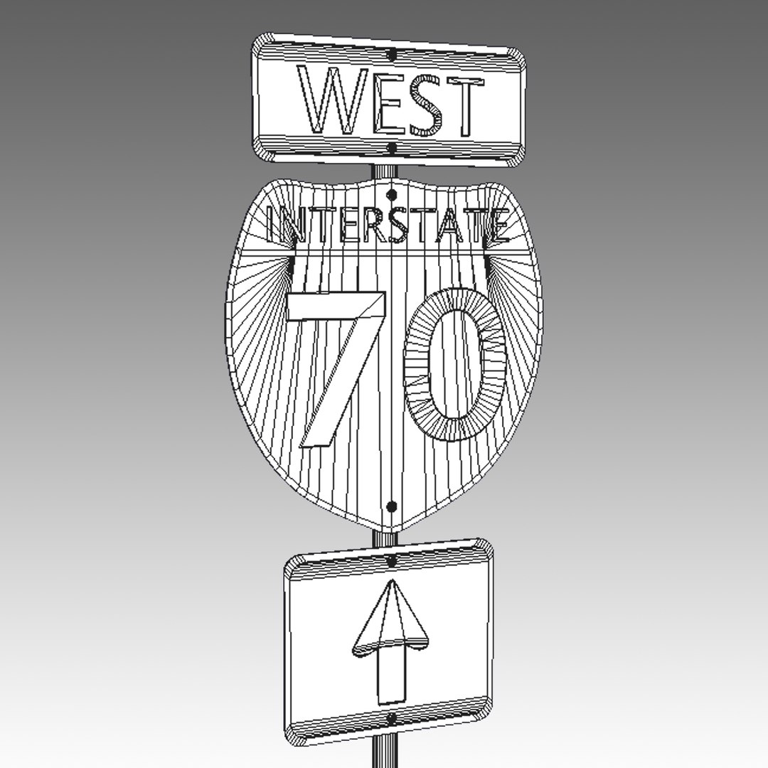 Street Sign Interstate 3d Model
