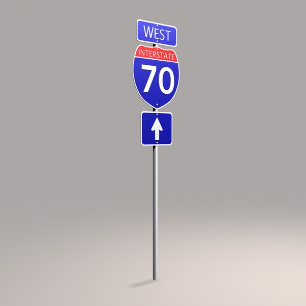 street sign interstate 3d model