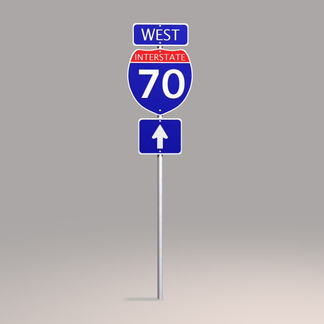 Street Sign Interstate 3d Model