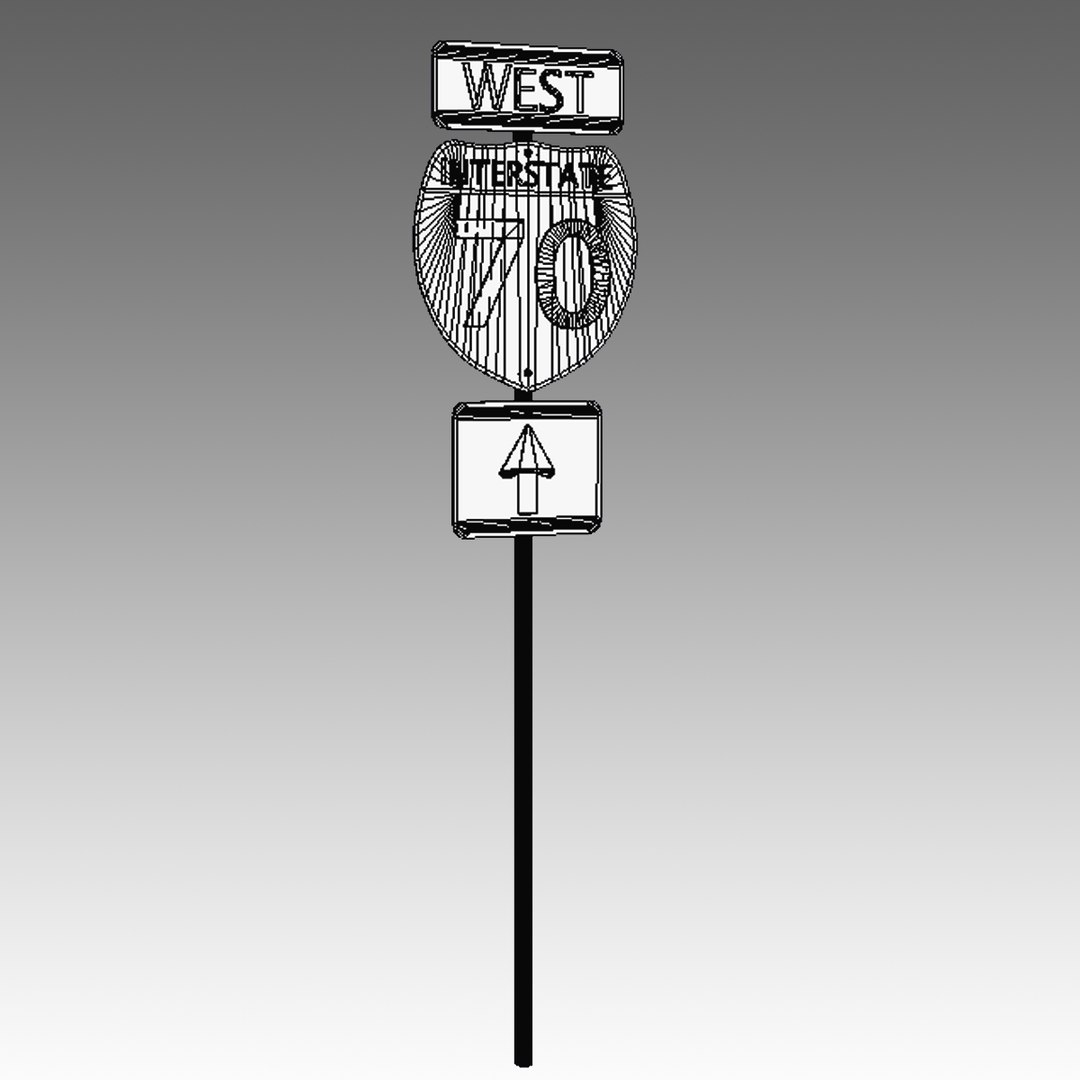 Street Sign Interstate 3d Model