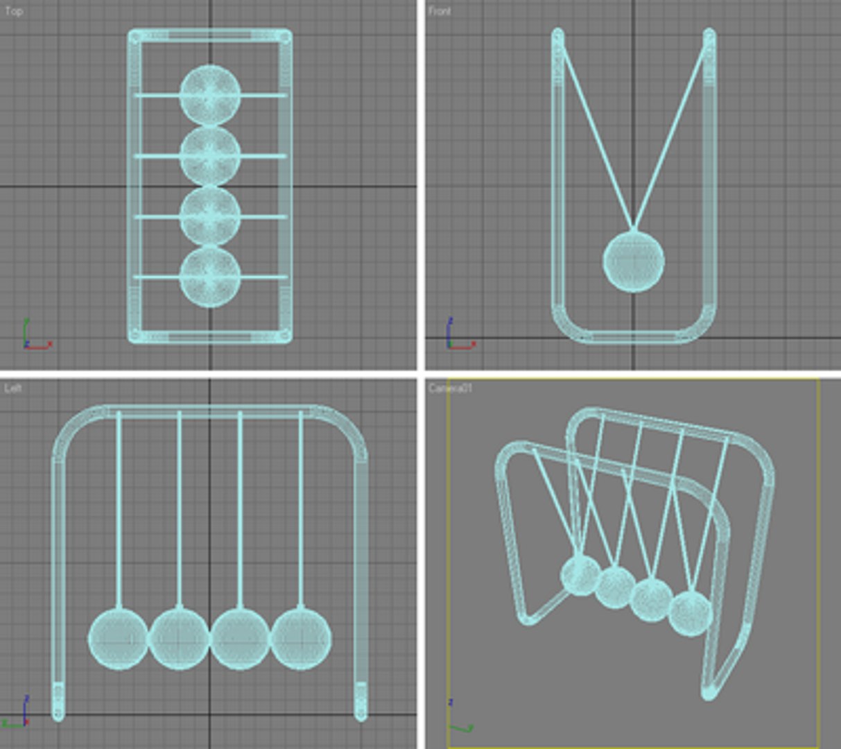 3d Loop Newtons Cradle Pendulum Model