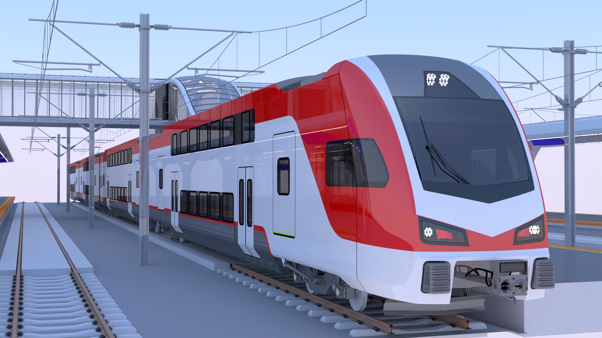 Stations With Stadler Kiss Train 3D Model - TurboSquid 2299137