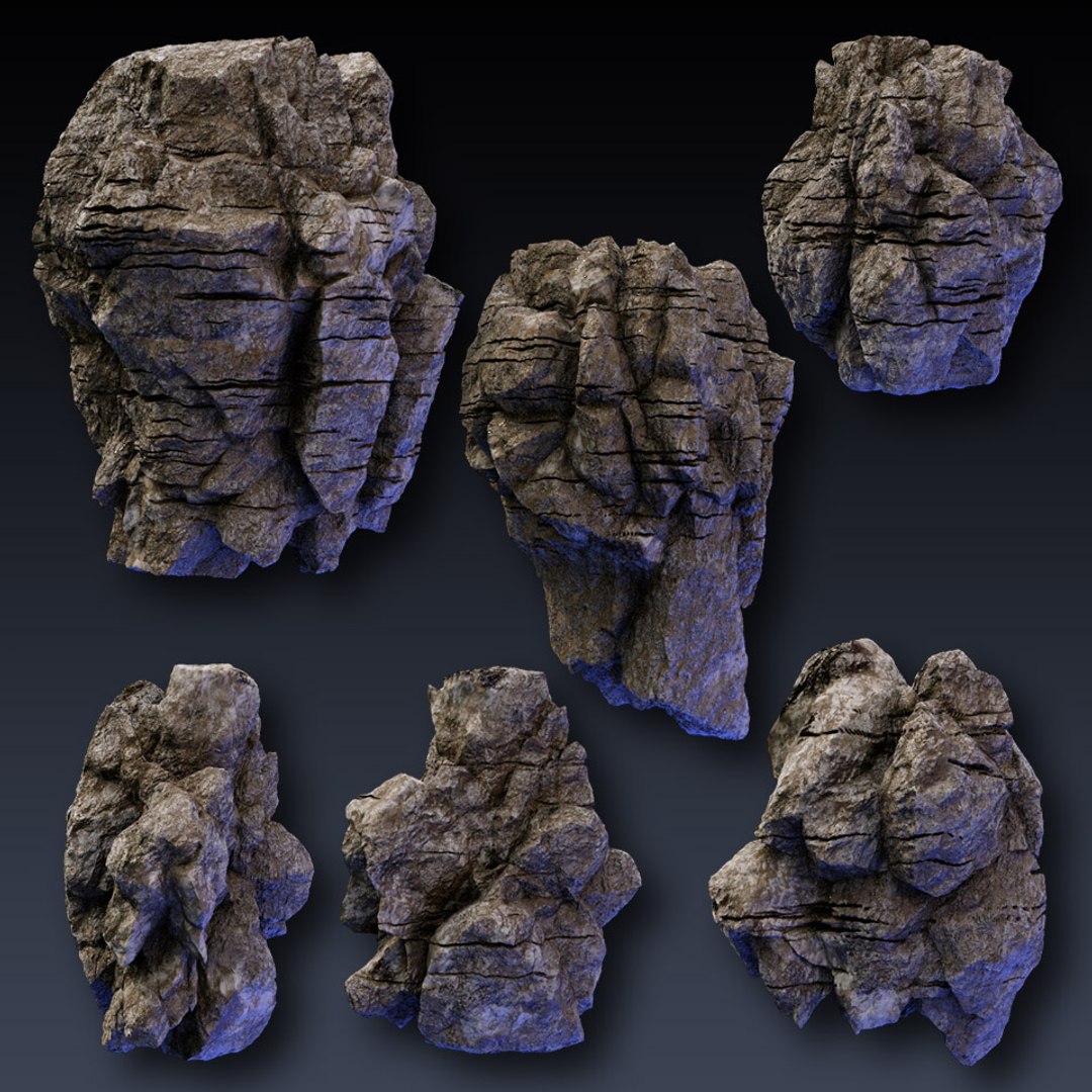Rock Blocks Faces Cliffs 3d Model