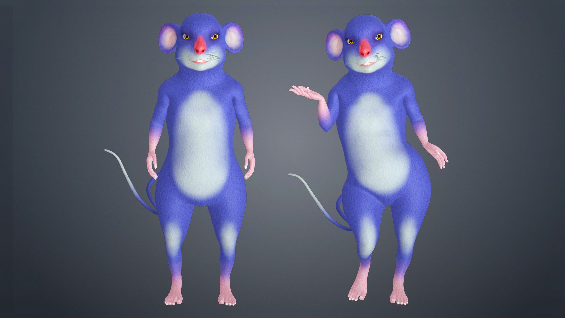 Cartoon Mouse - Rat Human Rigged Character 3D - TurboSquid 1854088