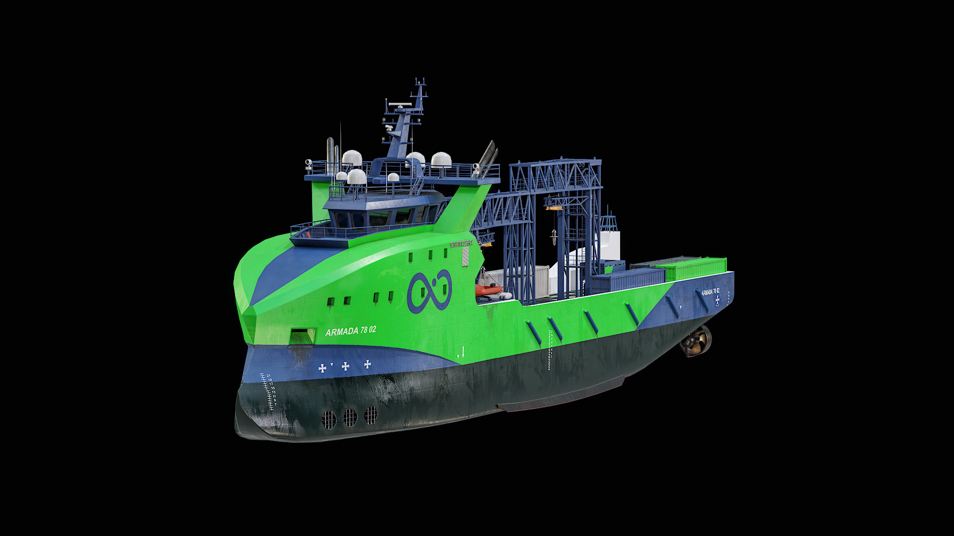 Offshore Supply Vessel Armada 7802 USV Mothership Advanced PBR 3D Model ...