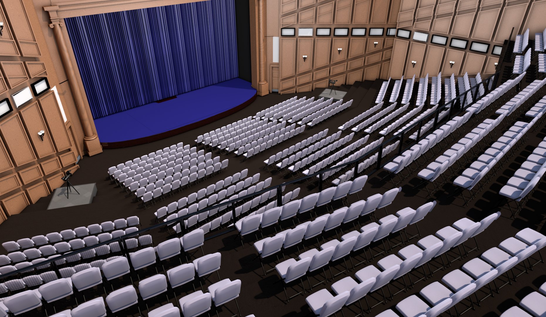 3D Theater Interior Stage Model - TurboSquid 1659390