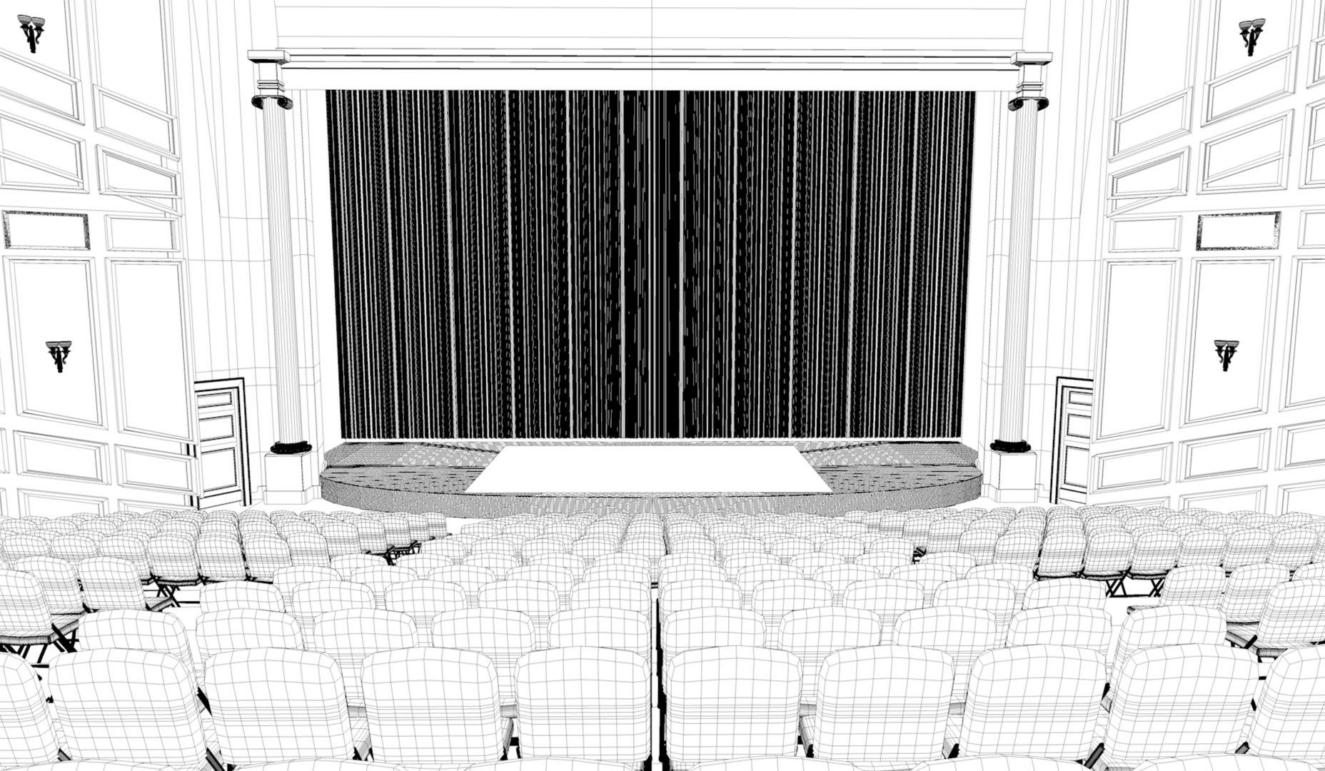3D Theater Interior Stage Model - TurboSquid 1659390
