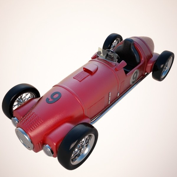 3d cartoon vintage racing model