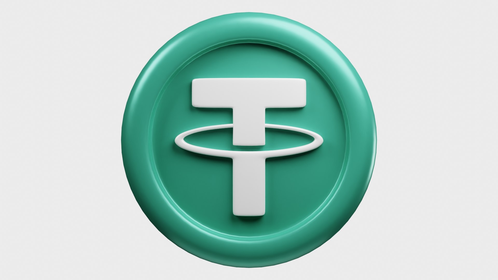 Tether Or USDT Green Crypto Coin With Cartoon Style 3D Model ...