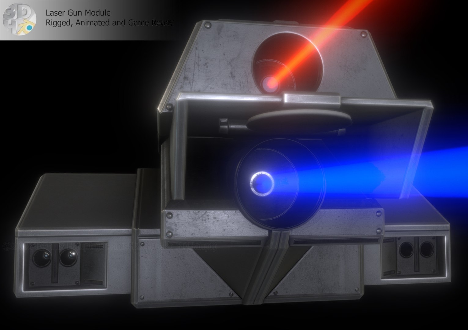 Laser Gun Module 3d 3ds