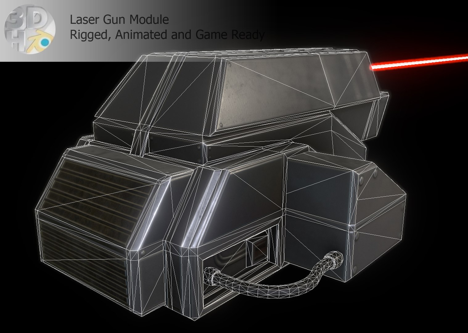 Laser Gun Module 3d 3ds
