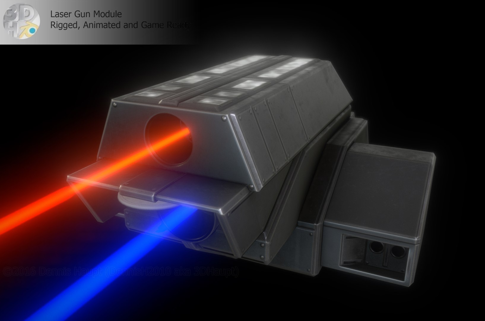 Laser Gun Module 3d 3ds