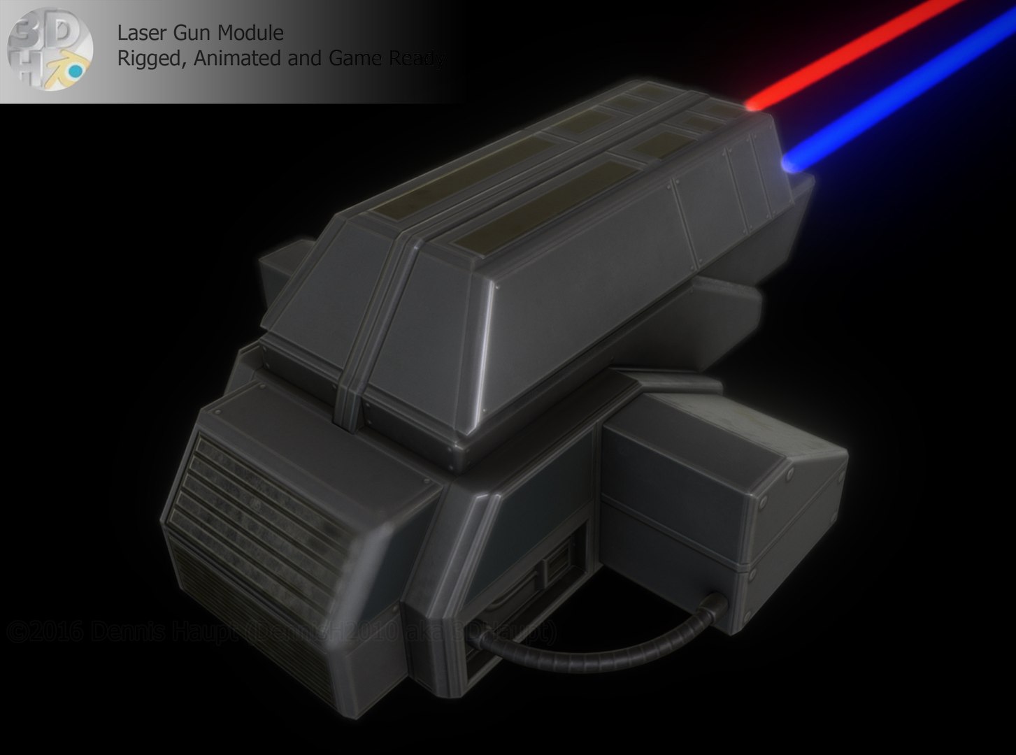 Laser Gun Module 3d 3ds
