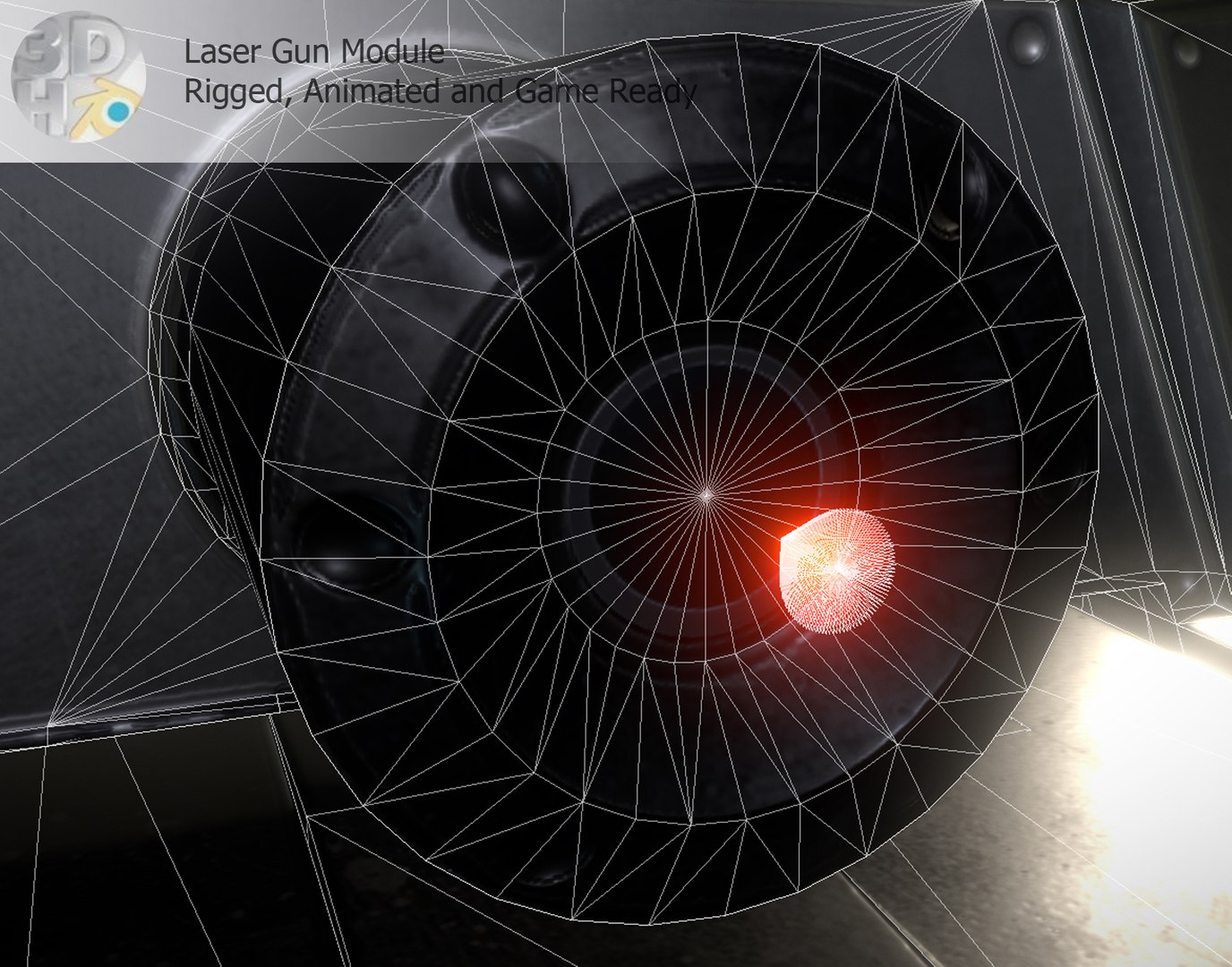 Laser Gun Module 3d 3ds