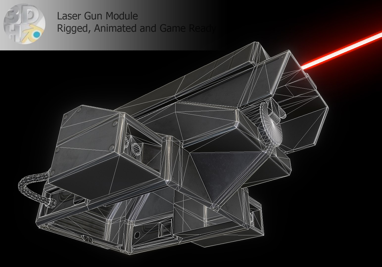 Laser Gun Module 3d 3ds