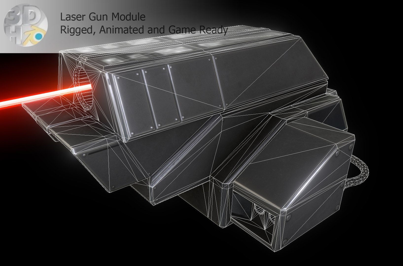 Laser Gun Module 3d 3ds