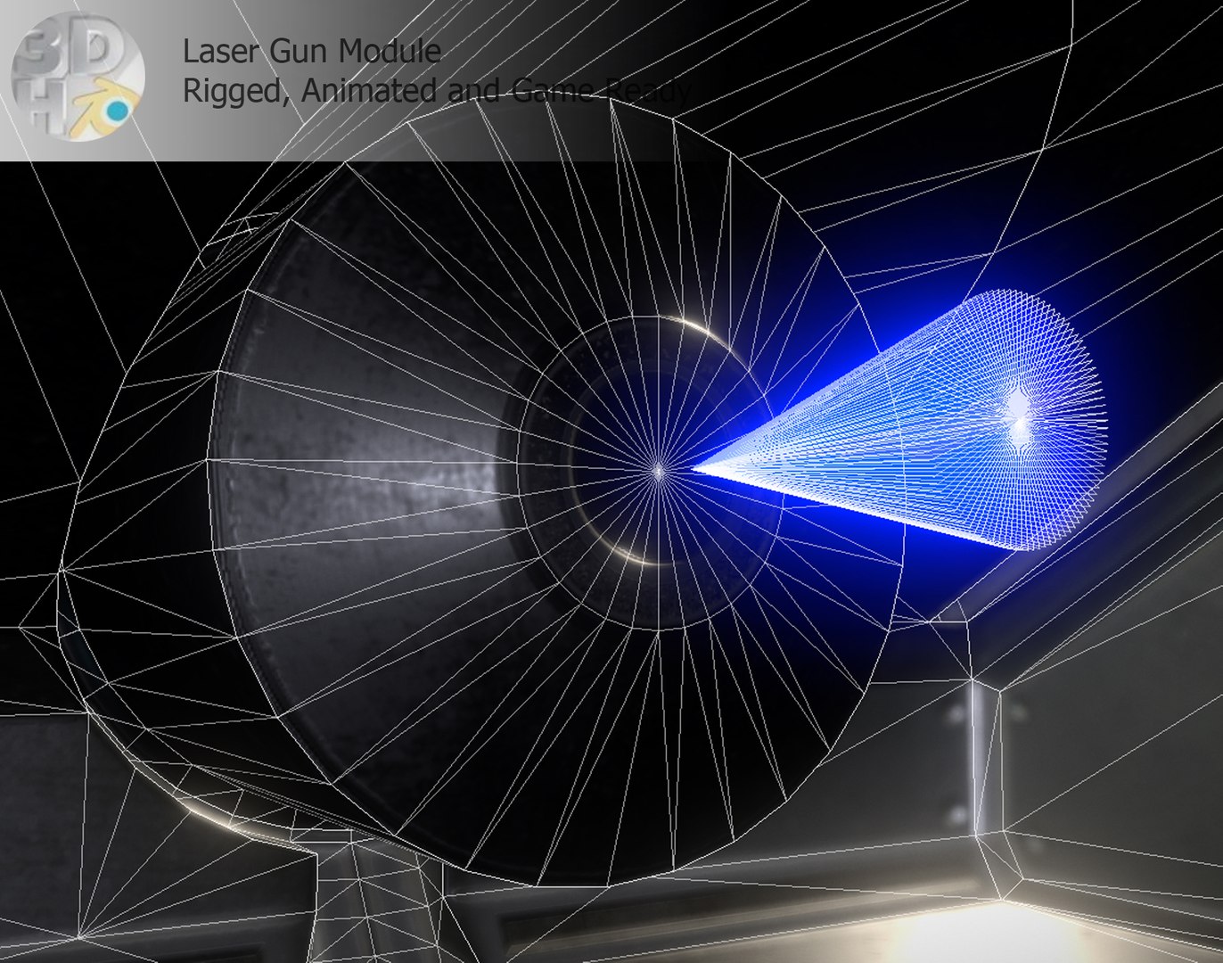 Laser Gun Module 3d 3ds