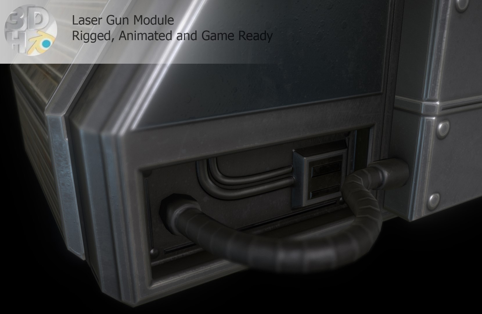 Laser Gun Module 3d 3ds