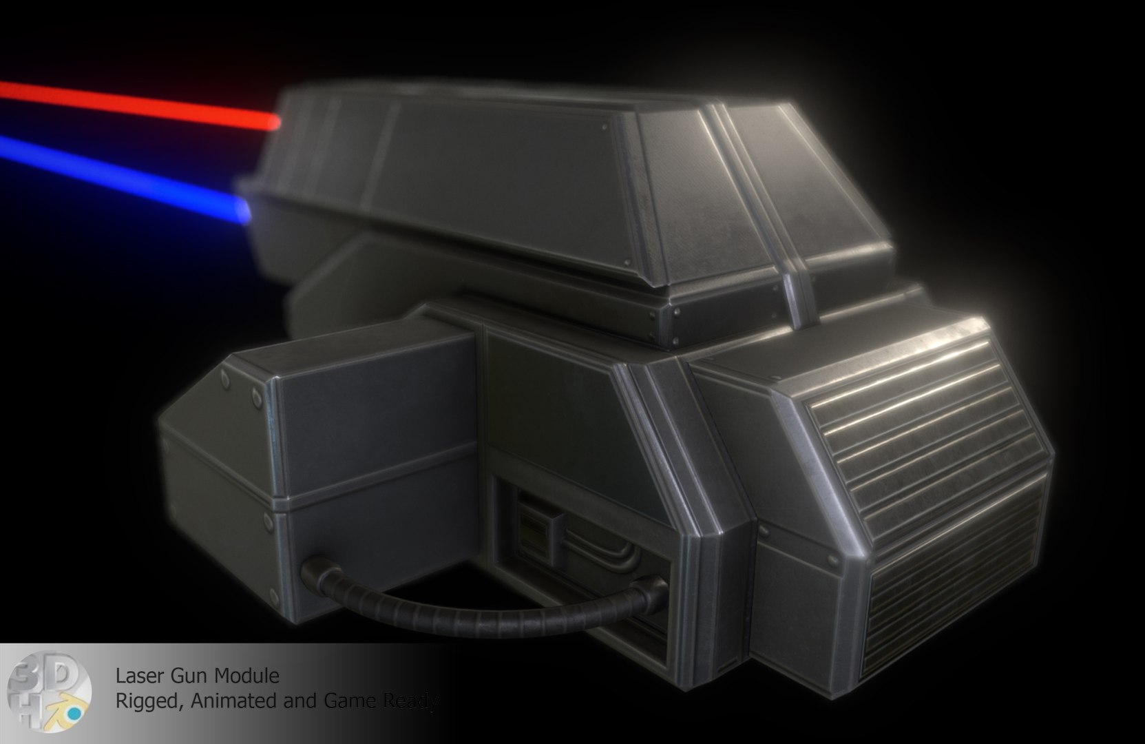 Laser Gun Module 3d 3ds