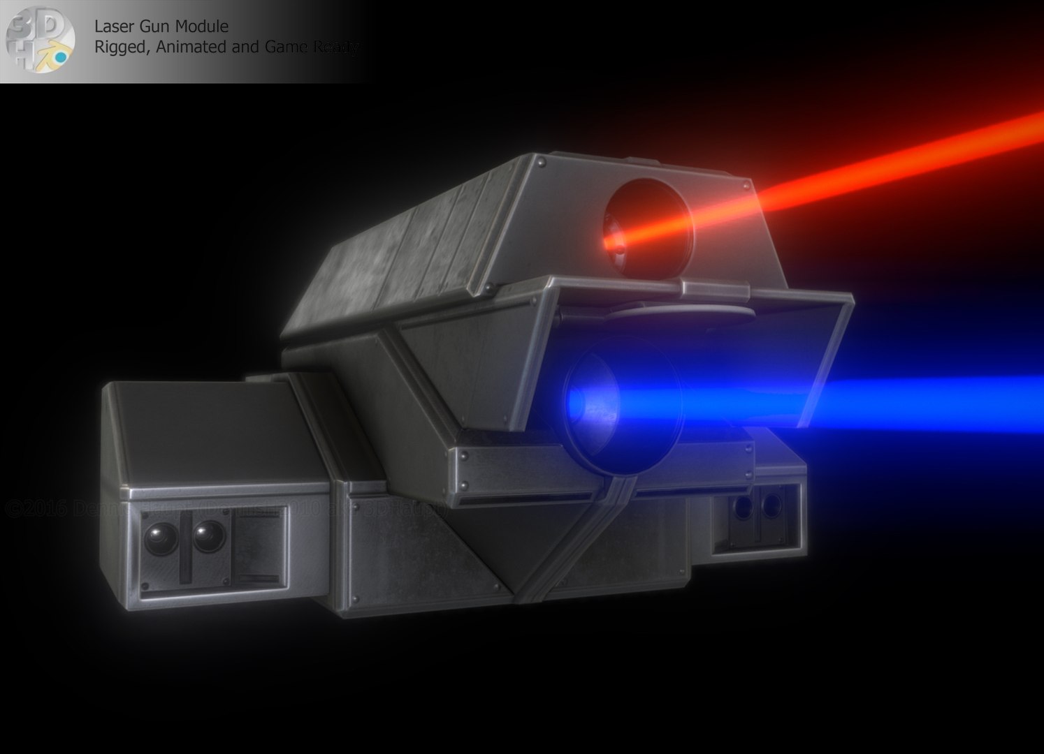 Laser Gun Module 3d 3ds