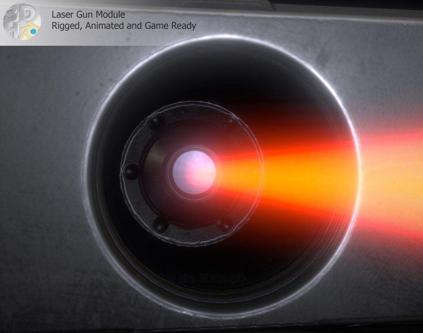 Laser Gun Module 3d 3ds