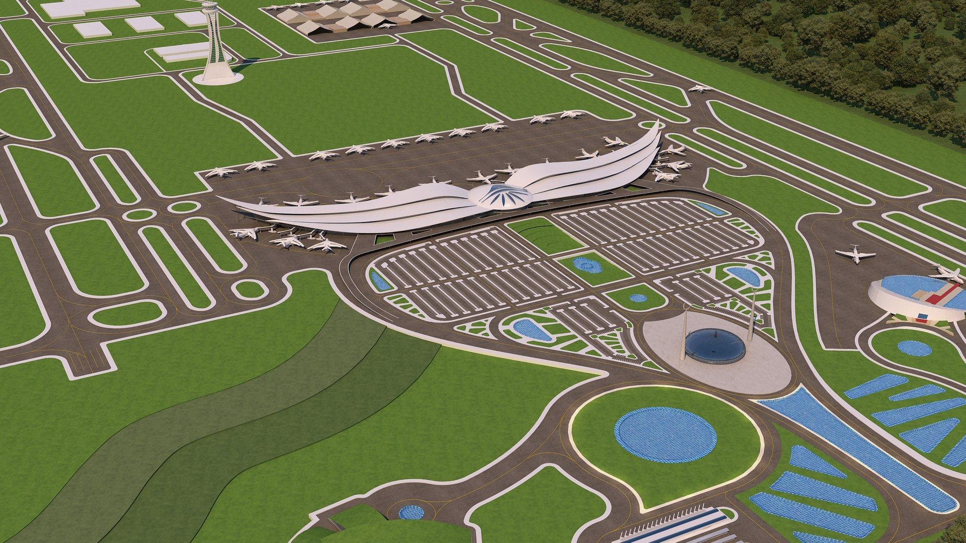 3D 0133 - Airport Architecture Project - 2Ds Drawing - 3Ds Files Model ...