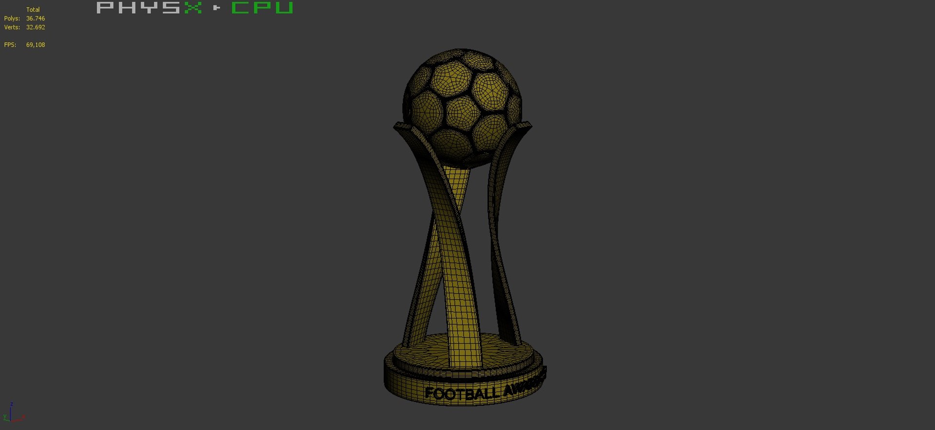3d Model Of Football Award Cup