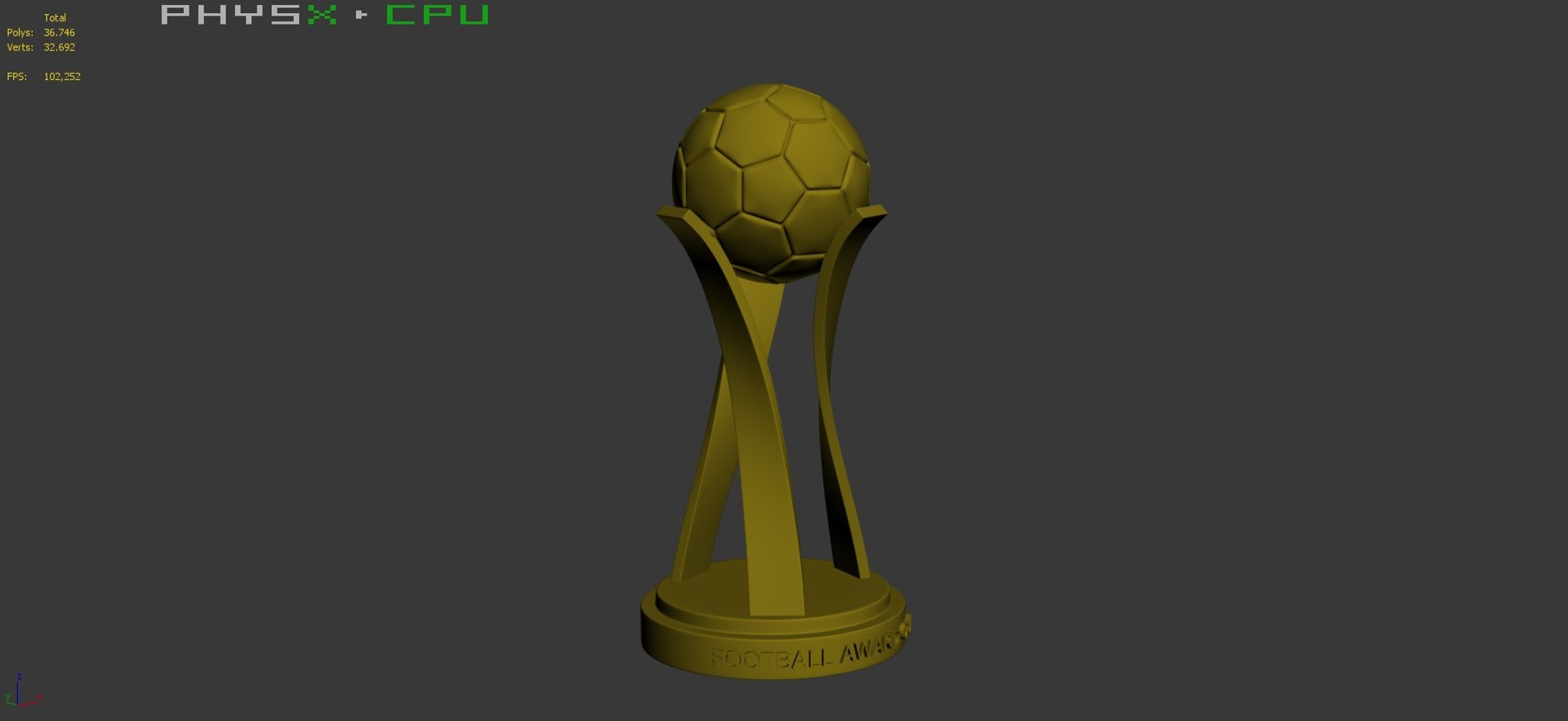 3d Model Of Football Award Cup