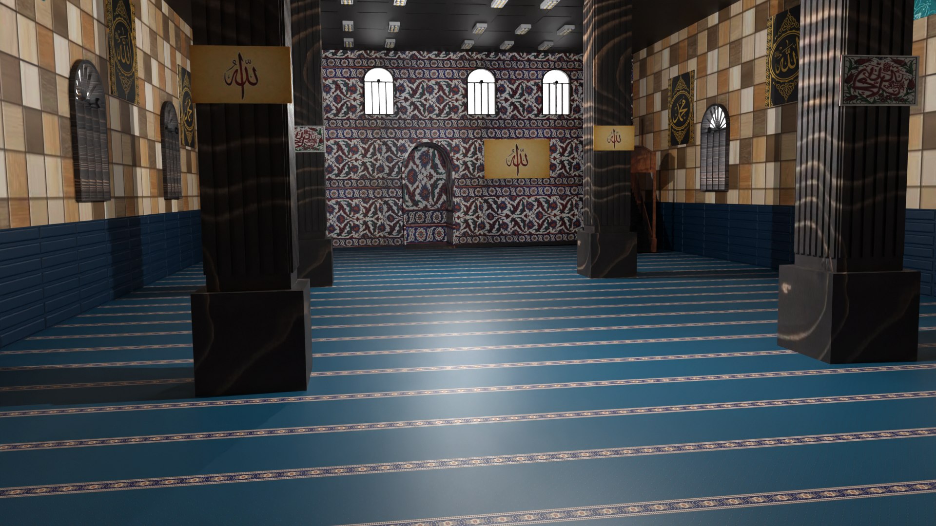 Mosque Interior 3D model - TurboSquid 2178922