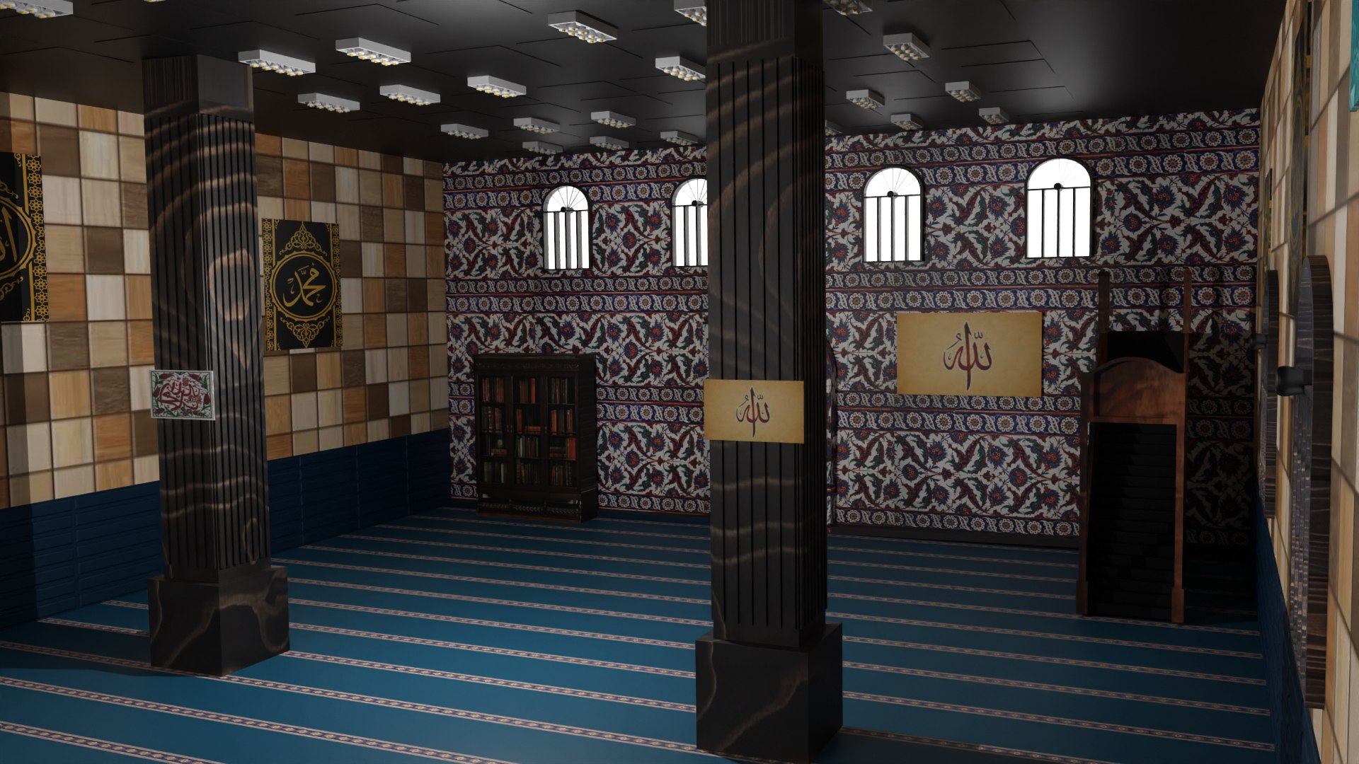 Mosque Interior 3D model - TurboSquid 2178922