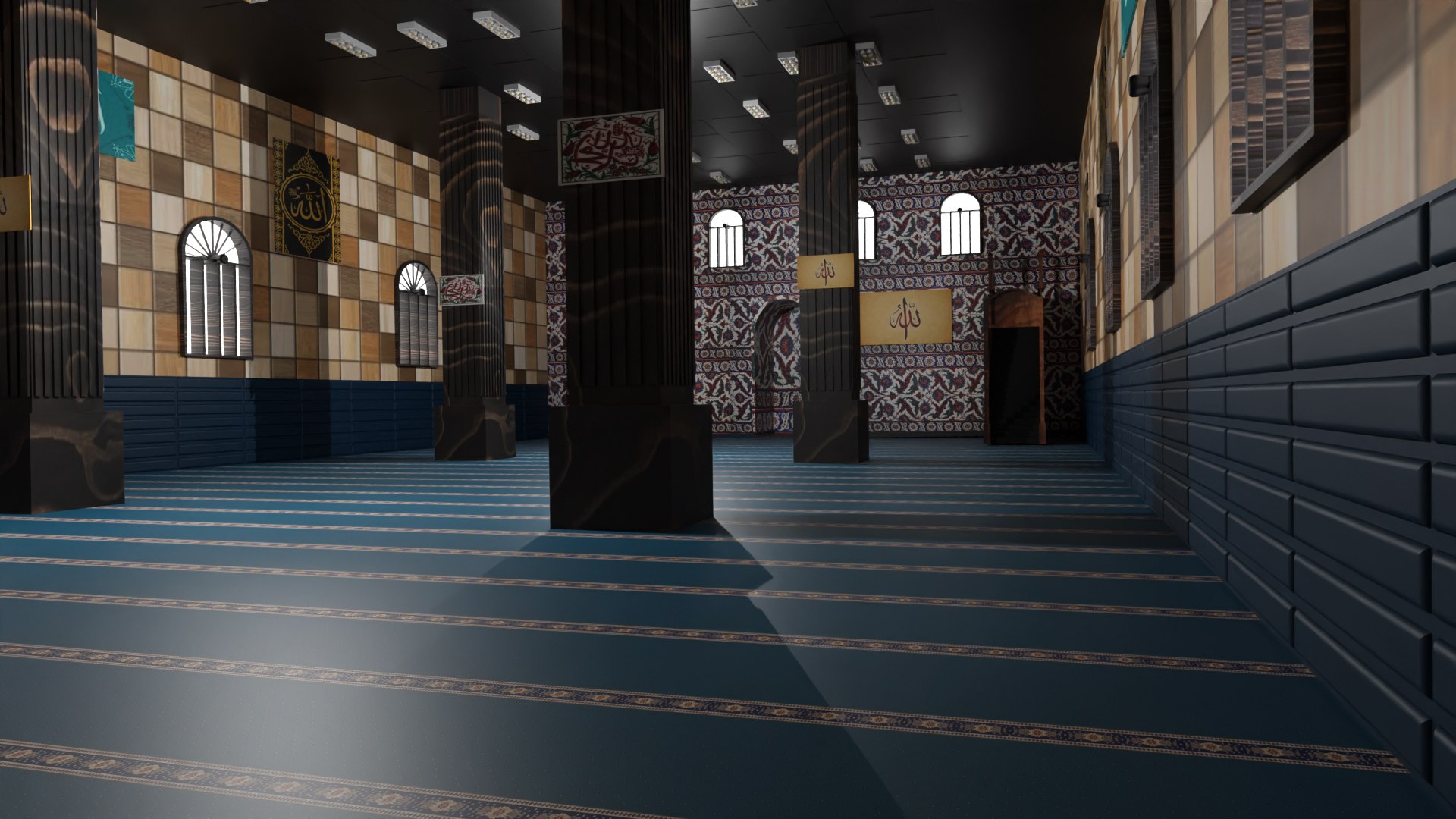 Mosque Interior 3D model - TurboSquid 2178922