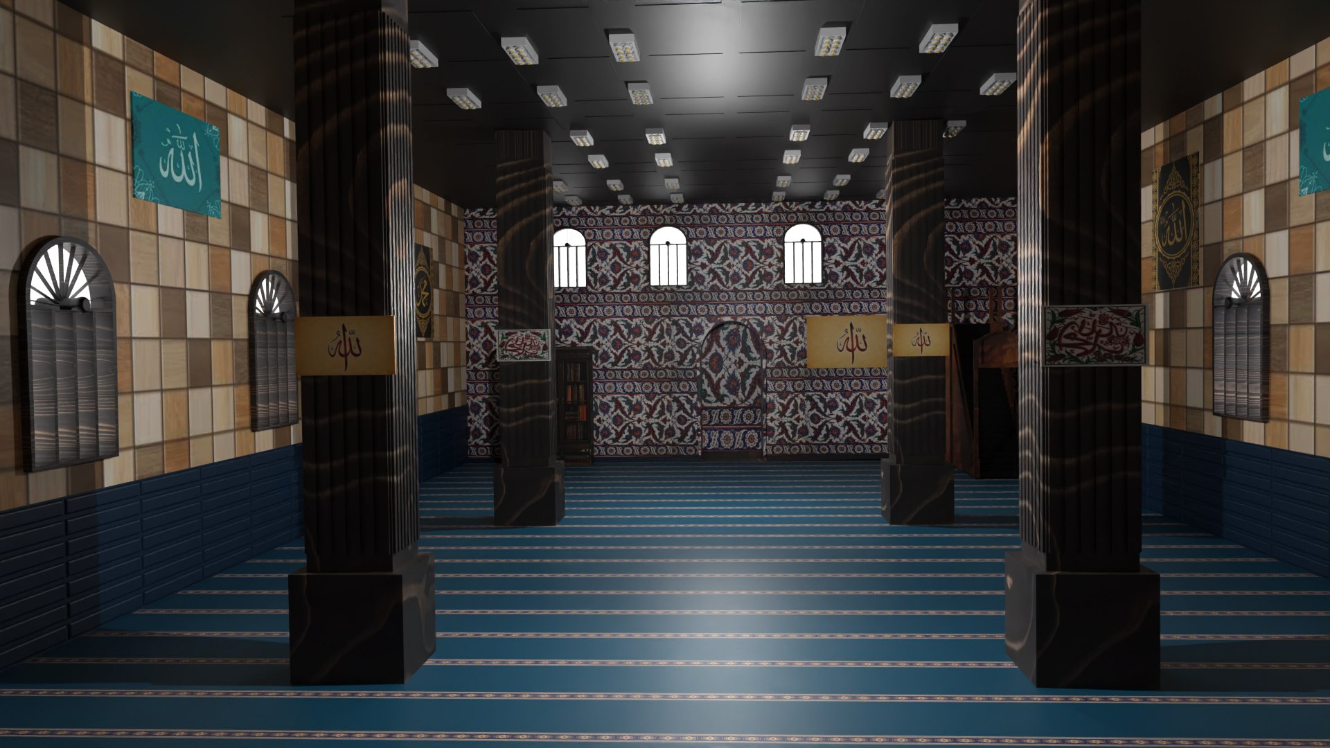 Mosque Interior 3D model - TurboSquid 2178922