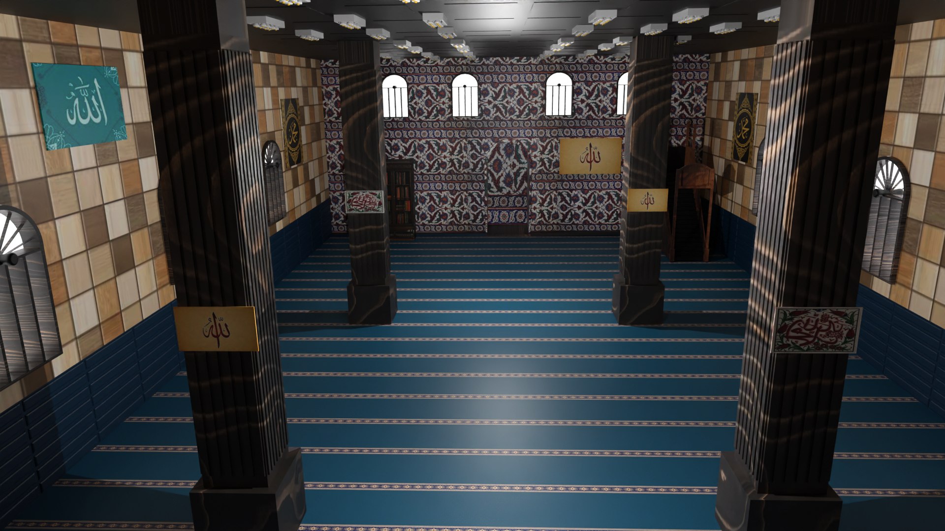 Mosque Interior 3D model - TurboSquid 2178922