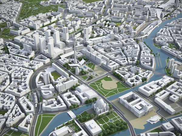 Berlin city area 3D model - TurboSquid 1334270