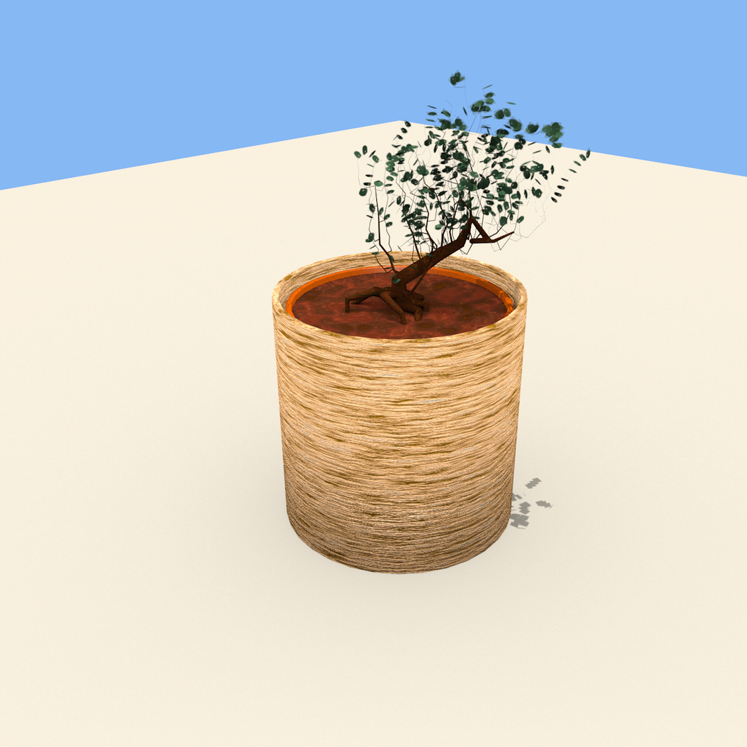3ds vase plant